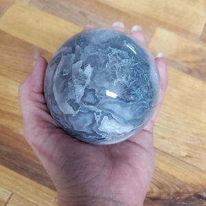 Mother Nature | Accents | Beautiful Turquoise Grey Marble Orb | Poshmark